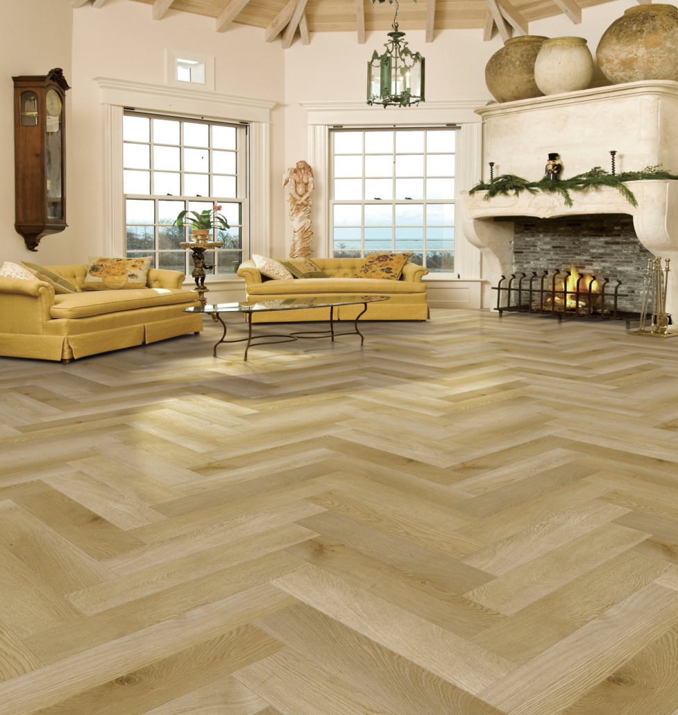 T-Build Natural Oak Herringbone LVT | Infinity Furnishing